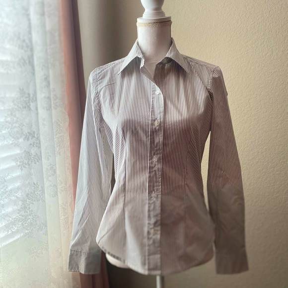 Tops | Pinstriped Button Down Blouse | Poshmark